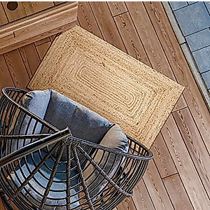 JOVIAL INTERNATIONAL Hand Woven Jute Braided Rug, 2'x3' - Natural, Reversible Farmhouse Accent Rugs for Living Room, Kitchen, Bedroom - 24x36 Inches (Rectangle 2'x3')