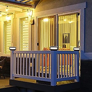 Dynaming 6 Pack Solar Post Cap Lights Outdoor, Classic Solar Powered Fence Post Lights, High Brightness Warm White SMD LED Lighting Decor for Garden Deck Patio, Fit 4x4, 5x5 or 6x6 Wooden Posts