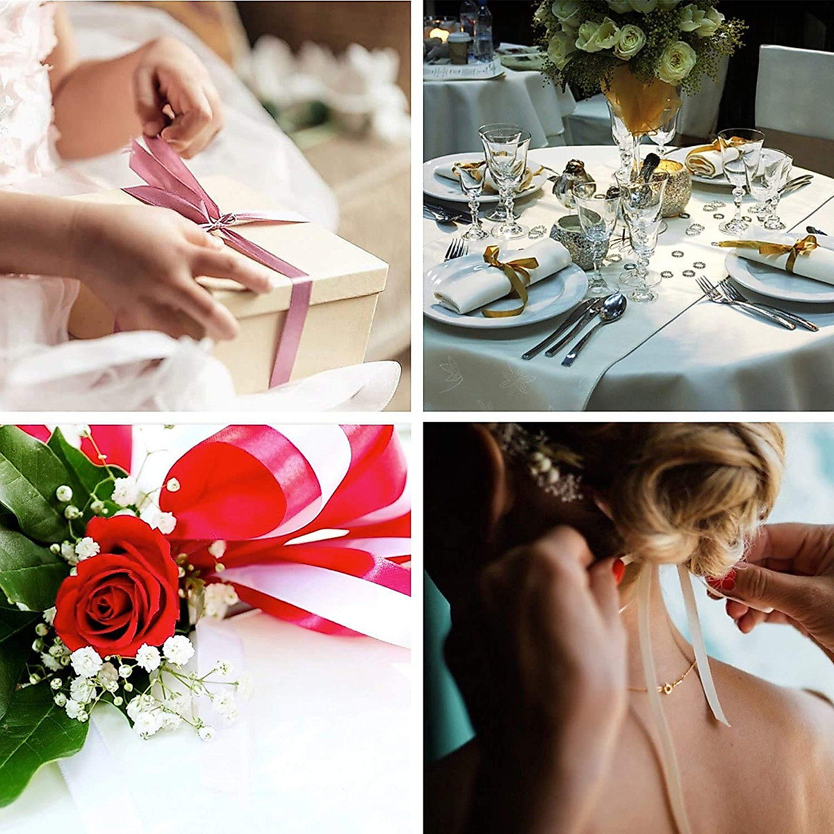 Langeo Ribbon, Fabric Ribbons 100 Yards 2cm 3/4" Wide, Gift Wrapping Ribbon, Holiday Decorative Ribbon, Cake Box Wrapping Ribbon/Pink Ribbon