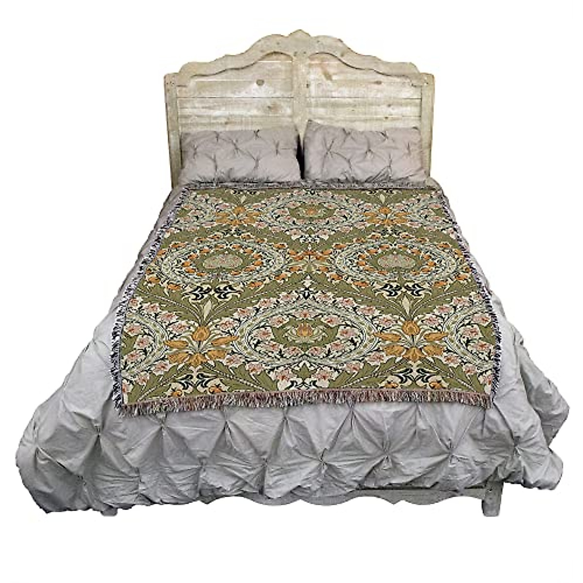 Pure Country Weavers William Morris Eden Blanket - Arts & Crafts - Gift Tapestry Throw Woven from Cotton - Made in The USA (72x54)