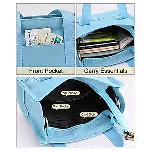 MINKARS Mini Tote Bag for Women Canvas Crossbody Purse, Green 9”