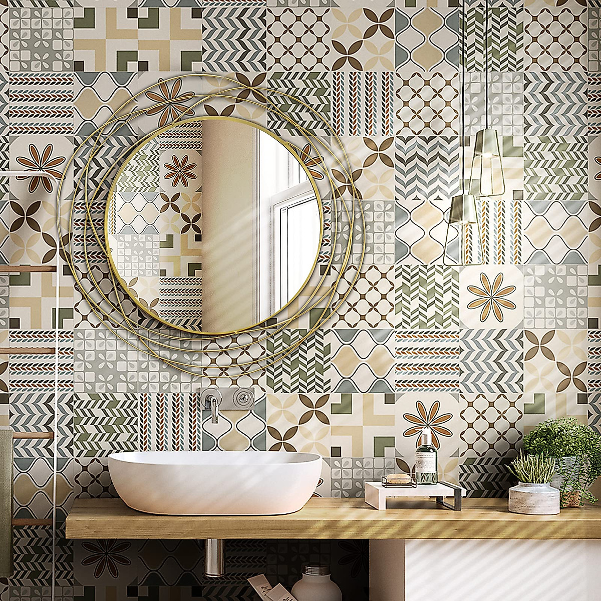 ironsmithn Wall Mirror Mounted Round Decorative Mirrors Circle for Bathroom Vanity, Living Room or Bedroom 26.8” x26.8” (Gold)