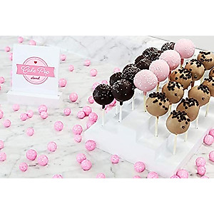 Darware Wooden Cake Pop Stand; Tiered Treat Holder (24-Hole, White)