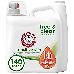 Arm & Hammer Sensitive Skin Free & Clear, 140 Loads Liquid Laundry Detergent, 140 Fl oz