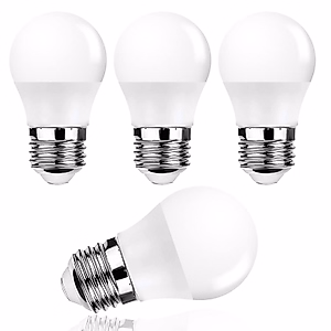 ProCrus E26/E27 Small LED Light Bulbs,LED Bulb Light 5 Watt 35W Equivalent, 3000K Warm White Bulb for Ceiling Droplight,House Lighting, 120V, Not Dimmable,4 Pack