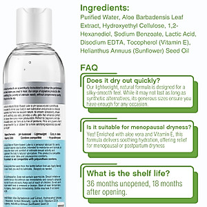 Lubelab Waterbased Lube 8.3 Fl Oz. Personal Lubricant w/Aloe & Vitamin E, Hypoallergenic, Free of Paraben&Glycerin&PEGs, PH-Balanced, Natural Smooth Slippery Glide Gel for Couples, Men, Women