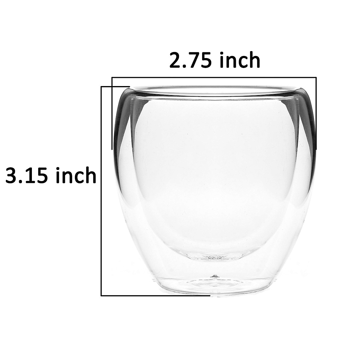 Youngever 3 Pack Espresso Cups, Double Wall Thermo Insulated Espresso Cups, Glass Coffee Cups, 5 Ounce (Tall)