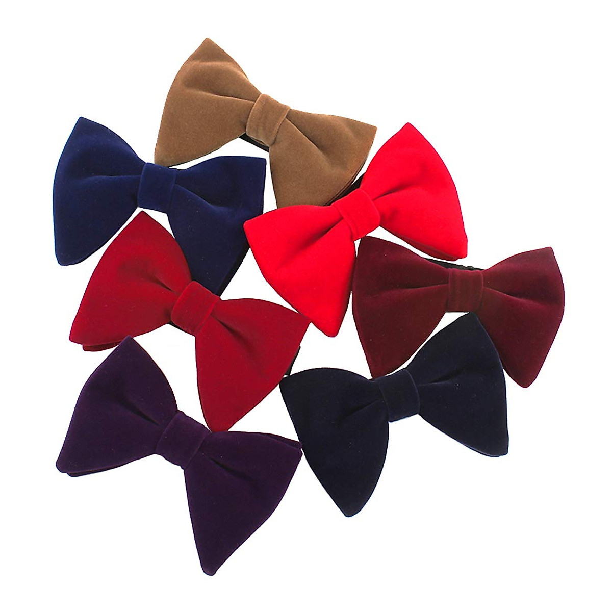 Lovacely Mens Oversized Velvet Bow Tie Solid Color Formal Tuxedo Pre-Tied Big Bowtie 220506