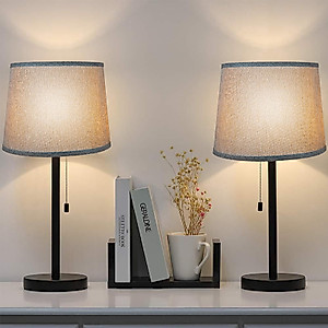 Lamp Shades Set of 2, Lamp shades for Table/Floor Lamps, Fabric Drum Lamp shades 11.4" Top x 12.6" Bottom x 9.8" High(Spider Fitter),Natural Linen Lamp shades Hand Crafted, Easy Assembly