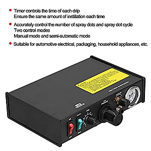 Semi Automatic Glue Dispenser Machine Solder Paste Controller Glue Dropper Glue Liquid Adhesive Dispenser Timer Controlled(AC110V US Plug)