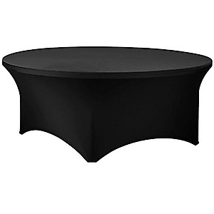 72 Inch Round Spandex Table Cover (Black)