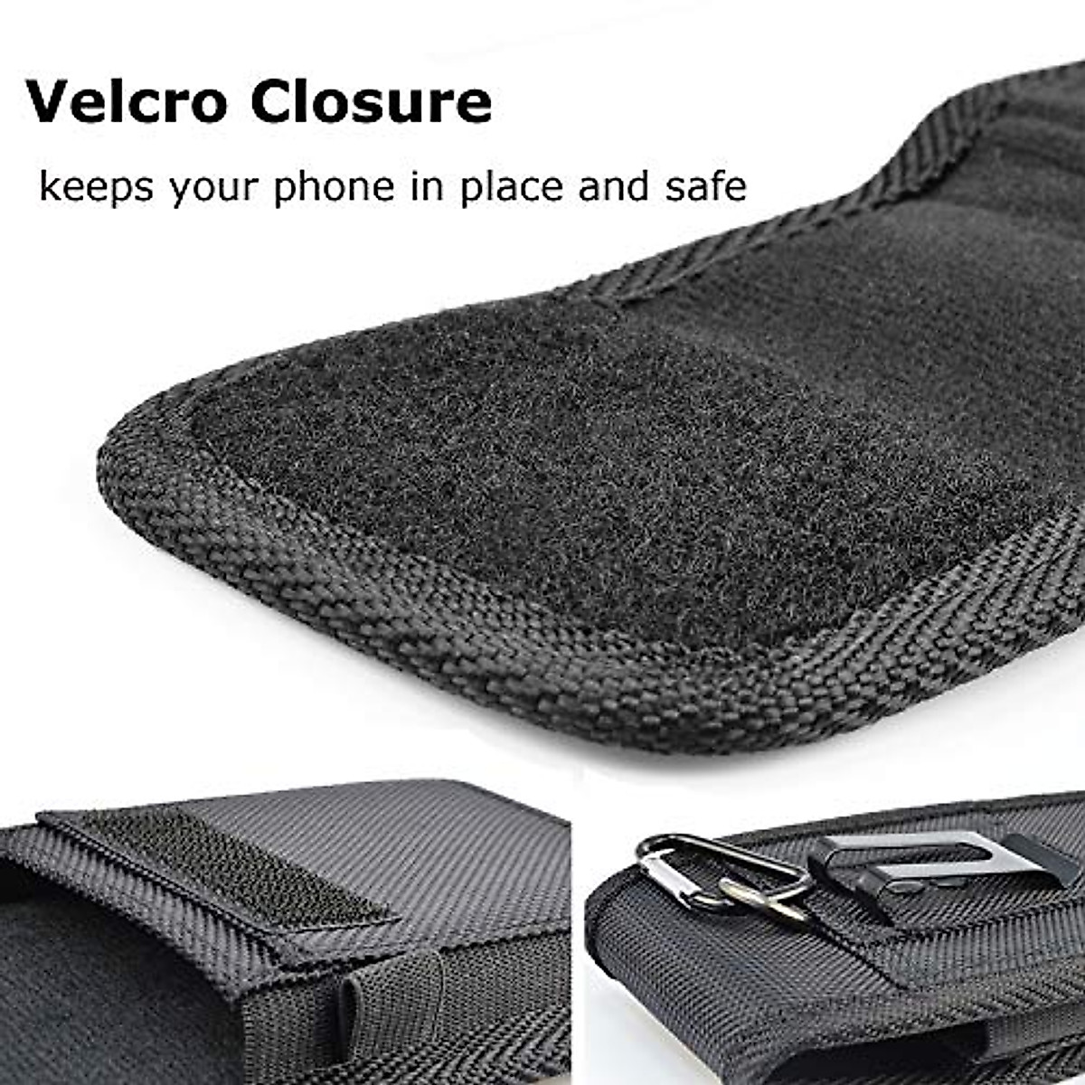 Takfox Phone Holster for Samsung Galaxy S22 Ultra S23 Plus S21 S20 S10 Note 20+,A03S A14 A53 A51 A71 A13 A02S A12 A32,G Power 2023 Nylon Cell Phone Belt Clip Holster Carrying Pouch w Card Holder,Black