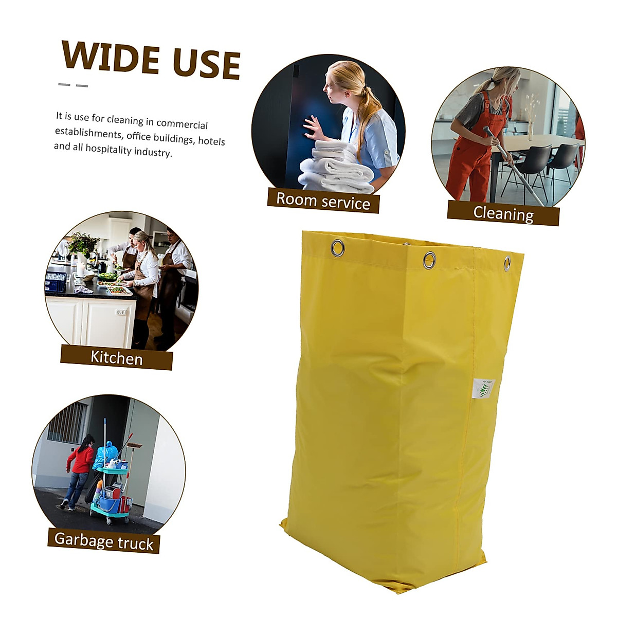 PLAFOPE 1 Pc canvas bag janitorial bag janitorial cart bag replacement cart bag trash can outdoor Cleaning Trolley Bag trashcans for car Cleaning Cart Bag Commercial Work supplies