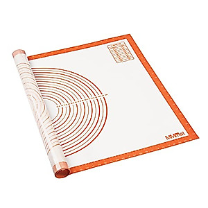 MMmat Silicone Pastry Mat, Extra Large Non-slip Silicone Baking Mat with Measurements, Counter Mat, Dough Rolling Mat, Fondant and Pie Crust Mat, (36 x 24 IN) 36'' By 24''