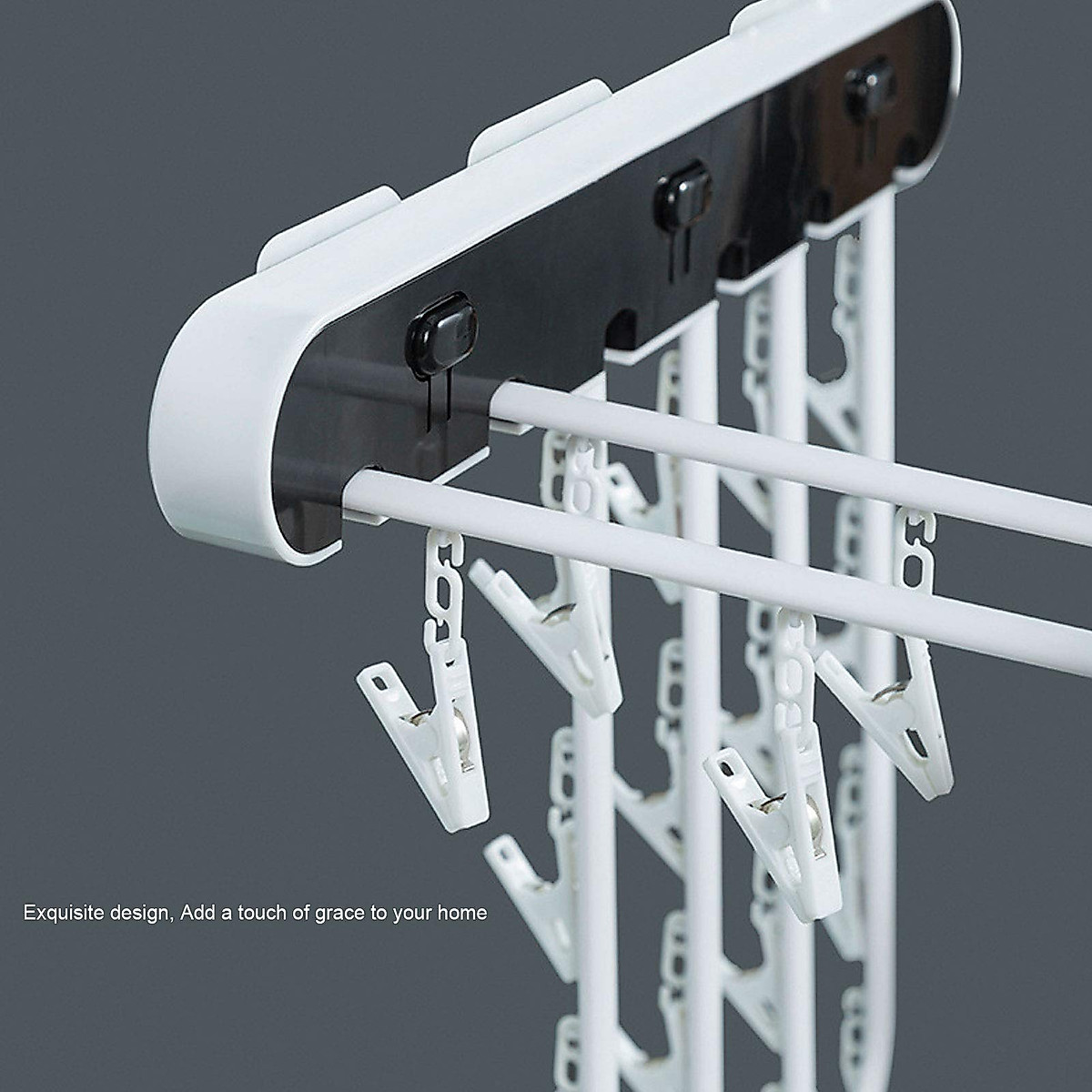 COSMICROWAVE Drying Rack Clothing Wall Mounted,Drying Rack Clothing Collapsible, Push Type Foldable Socks Underwear Storage Rack Multifunction Wall Mounted Drying Holder