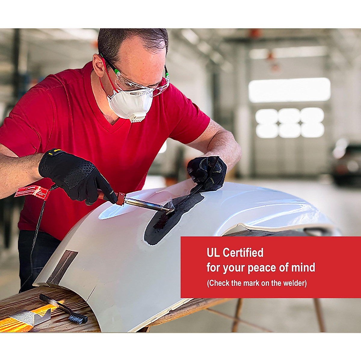 JOUNJIP Standard Plastic Welding Kit- UL Certified Plastic Welder 80W- Professional Grade Plastic Repair Kit for Automotive Car Bumper, Kayak, Tank Repair