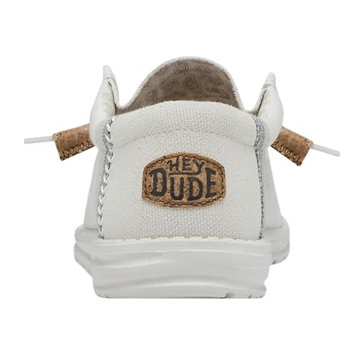 Hey Dude Men's Wally Break Stitch White Size 8| Men's Loafers | Men's Slip On Shoes | Comfortable & Light-Weight