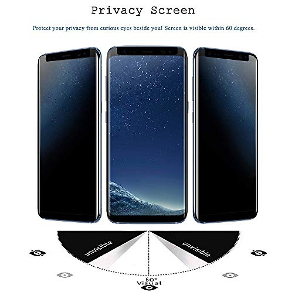 LYWHL 2 Pack for Samsung Galaxy S9 Plus Privacy Screen Protector, Anti-Spy 9H Hardness Tempered Glass Film for Galaxy S9 Plus / S9+ / S8 Plus / S8+ [Case Friendly] [Bubble Free]