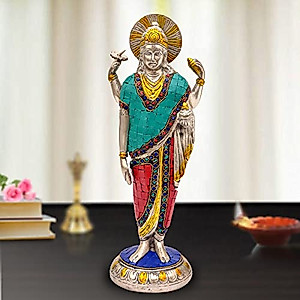 Amazon Brand - Umi Dhanvantri Dhanvantari God Idol Statue Inlay Work (Height 18.5 Inch)