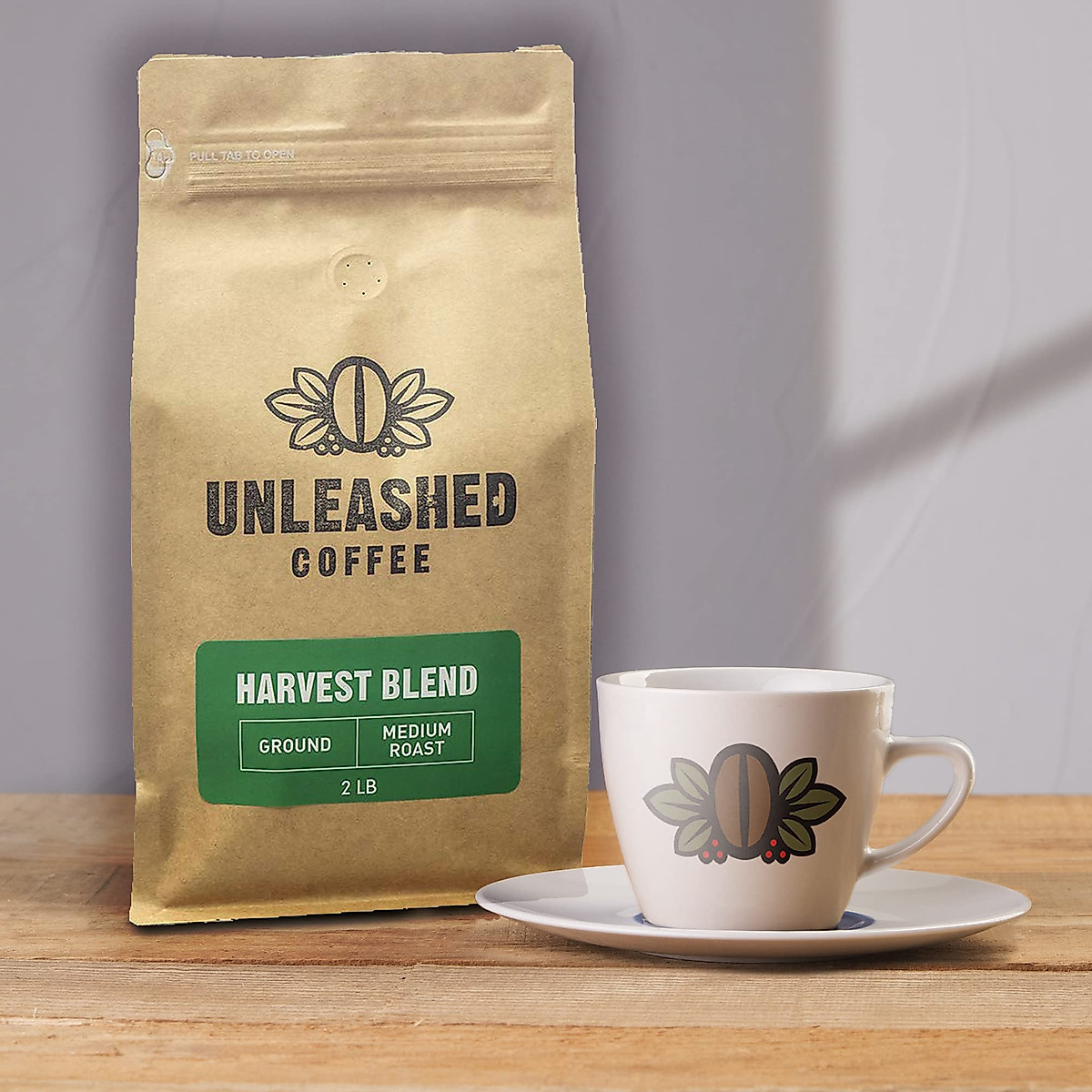 Unleashed Coffee-Harvest Blend Medium Roast Ground Coffee 2lb