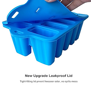 Midnadiy Silicone Popsicle Molds with Sticks, Easy Release Popsicle Maker Mold Set, BPA Free Ice Pop Mold, 10-Cavity Homemade Ice Cream Mold for Kids, Toddlers, Adults