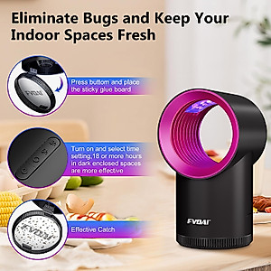 FVOAI Fly Traps Indoor for Home, Fruit Fly Traps for Indoors Mosquito Trap Insect Trap with Sticky 10 Pcs Glue Boards (Pink), 240409P