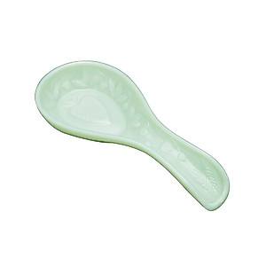 KitchenCraft Spoon Rest, Vintage Style Milk Glass, Jade Green,20.5 x 9 cm