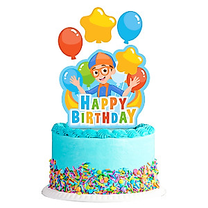 Treasures Gifted Officially Licensed Blippi Cake Topper - Blippi Cake Decorations - Blippi Birthday Party Supplies - Blippi Cake Toppers - Blippi Birthday Cake Topper - Blippi Party Supplies