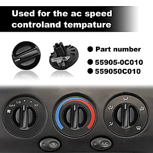 3Pcs AC Heater Blower Fan Control Knob Compatible with 2000 2001 2002 2003 2004 2005 2006 Toyota Tundra Climate Control Knob 55905-0C010
