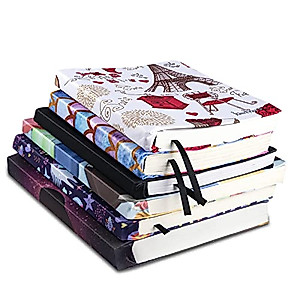 6 Pack Stretchable Book Covers, Jumbo Book Sleeves for Textbook Hardcover Books up to 9 x 11 Inches, Reusable, Washable and Protective Textbook Covers for School Kids Boys Girls