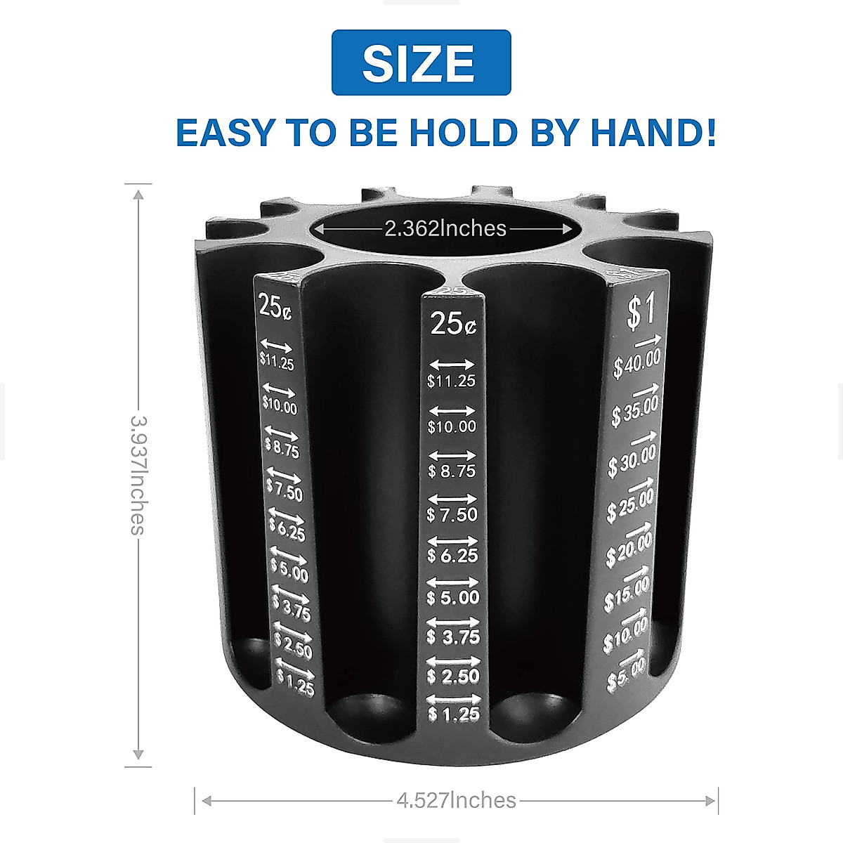 Byteen8 Coin Counter Coin Sorter｜Pen Holder + Coin Holder as Desk Organizer｜Piggy Bank for Adults & Kids + Pencil Holder for Desk｜Coin Wrappers Coin Bank Store 500pcs｜Creative Gifts for Kids & Family