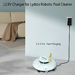 12.6V Charger for Lydsto Robotic Pool Cleaner Compatible with Lydsto P1-JZ-B P1 MINI-FH01 S2 YM-S2-01 YMS201 YMS203 Automatic Robotic Pool Vacuum Cleaner Power Adapter