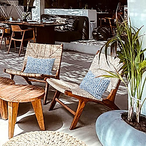 LVTXIII Set of 2 Patio Lumbar Pillows, 12”x20” Fade Resistant Outdoor Lumbar Pillow with Inners, Fluffy Decorative Garden Lumbar Cushions for Home Patio Coach Sofa Use, Pebble Blue