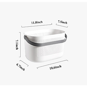 kamuavni Cleaning Supple Caddy,Plastic Shower Caddy Tote,Portable Caddy Small, Dorm Bathroom Shower Tote, Mesh Shower Caddy for College, Dorm, Bathroom, Garden, Cleaning Supplies, Gray