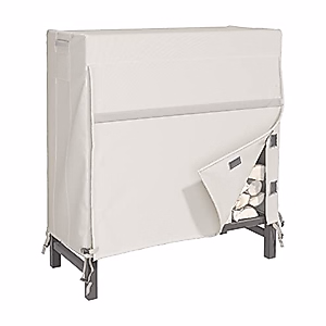 MR. COVER 4 Feet Firewood Rack Cover, 600D Heavy Duty Waterproof Log Rack Cover for Outdoor Wood Holder, Rip-Resistant and Snow-Resistant, 48L x 24W x 48H