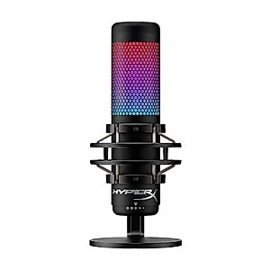 HyperX QuadCast S RGB USB Condenser Microphone with Shock Mount for Gaming, Streaming, Podcasts
