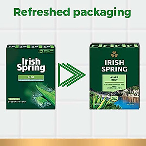 Irish Spring Aloe Bar Soap, (00035000141705), 3.7 Ounce (Pack of 8)