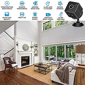Mini Spy Hidden Camera, WiFi Wireless Hidden Camera with Live Feed, 1080P HD Nanny Cam with Phone App, Hidden Camera Night Vision Surveillance Camera for Home Indoor Outdoor