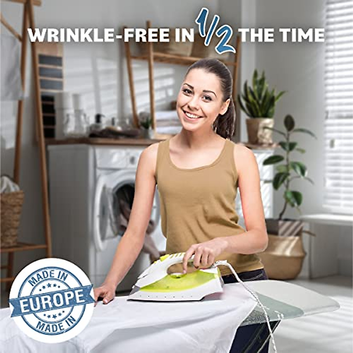 Bartnelli Pulse Ironing Board with New Patent Technology | Made in Europe with Patent Fast-Glide Turbo & Park Zone, with Smart Hanger, 4 Layer Cover Pad | 4 Premium Steel Legs (Size 43x13)