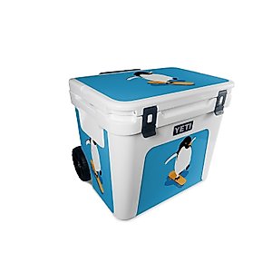 MightySkins Skin Compatible with Yeti Roadie 60 Wheeled Cooler - Skater Penguin | Protective, Durable, and Unique Vinyl Decal wrap Cover | Easy to Apply, Remove, and Change Styles | Made in The USA