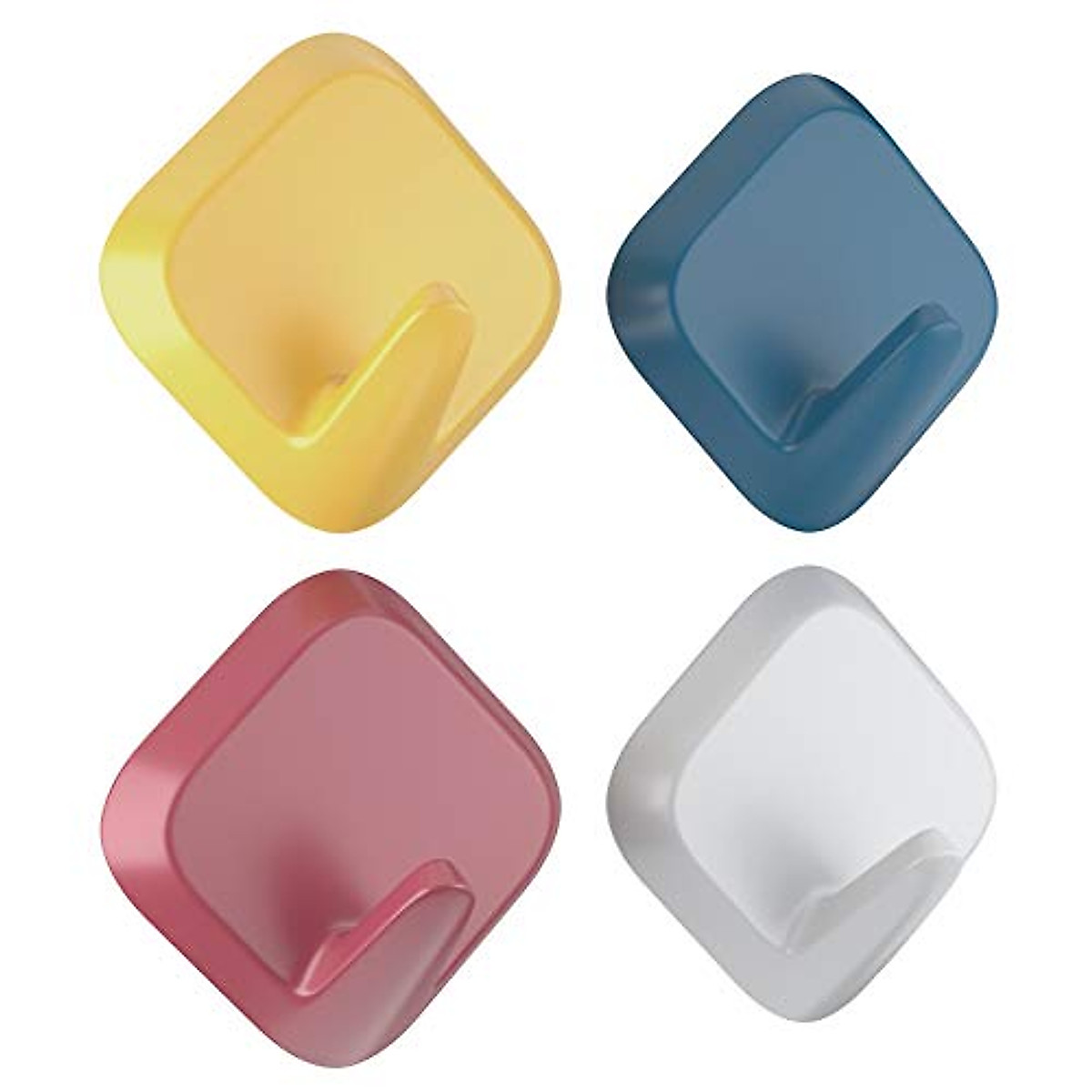 NovaHome Adhesive Wall Hooks for Hanging Decorative Plastic Hooks Heavy Duty (11 lbs/5kg) Towel Hooks Coat Hooks for Wall Key Hook Hanging for Kitchen Shower Door Home Improvement 4 Pack