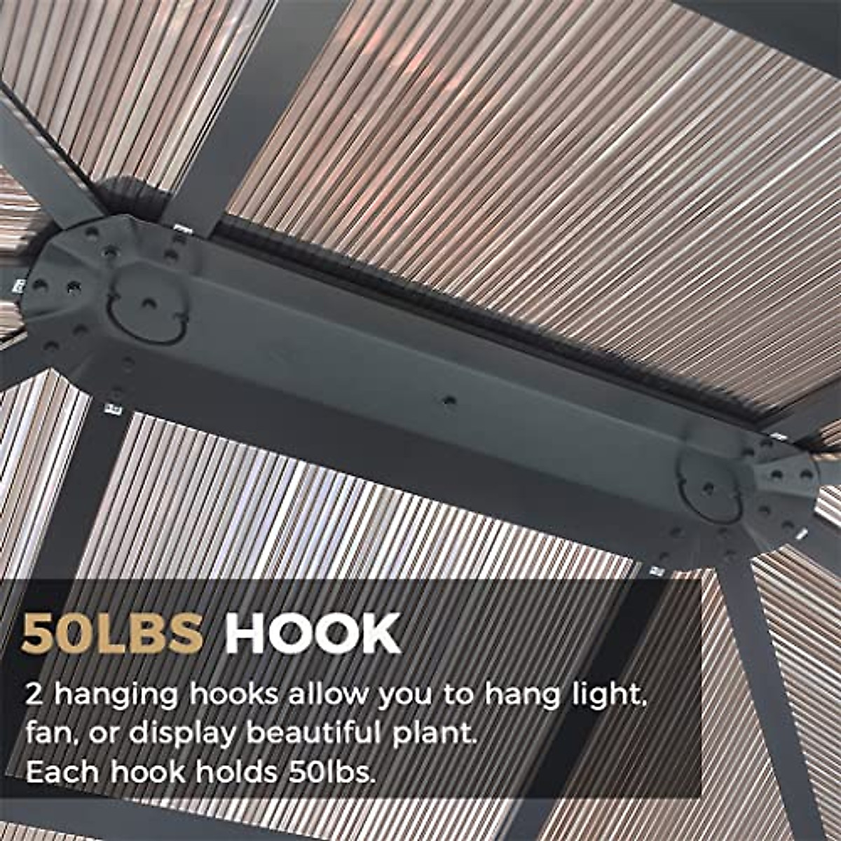 12 Ft. X 10 Ft. Outdoor Aluminum Gazebo with Hardtop Netting for Lawn, Backyard