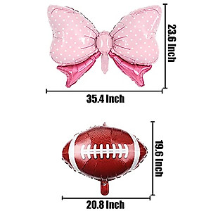 10PCS Football Bowknot Foil Balloons Decorations-Gender Reveal Themed Party Supplies Sport Baby Shower Sport Wedding Birthday Party Favors