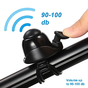 2 Pieces Bike Bell Adjustable Bike Ring Bell Aluminum Bike Ring Bicycle Bell Cycling Ringing Horn with Loud Sound Mini Bicycle Bell for Adults Kids Road Bike Mountain Bike Sports Bike (Black)