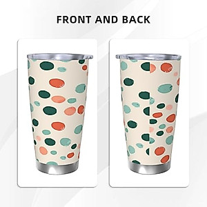 AYCZN Polka Dots 20 OZ Tumbler Stainless Steel Travel Coffee Mug, Colorful Insulated Water Bottle with Lid Leakproof Thermal Cup