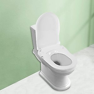 Non-Electric Bidet Toilet Seat, Elongated Toilet seat, White, Bidet Attachment for Toilet