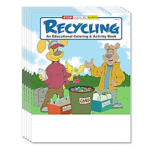 ZOCO - Learn to Recycle - Kids Educational Coloring Books (50 Bulk Pack, Without Crayons) - Earth Day, Environmental Program Handout - Recycling Activities for Kids