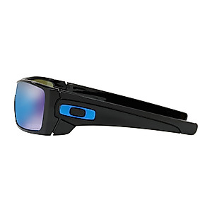 Oakley Batwolf Sunglasses (Polished Black Frame, Prizm Sapphire Lens) with Lens Cleaning Kit and Country Flag Microbag