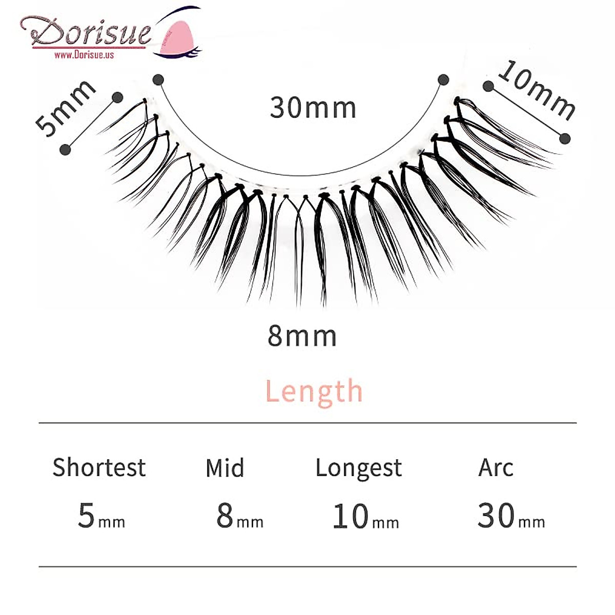 Dorisue Eelashes Natural look wispies Short lashes 3D natural looking eyelashes LightWeight eyelashes 4 Pairs lashes pack