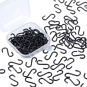UUYYEO 100 Pcs Mini Craft Hooks S Shaped Hooks Connectors Jewelry Hanging Wire Hook Non Slip Hooks Ornament Storage Hooks Black
